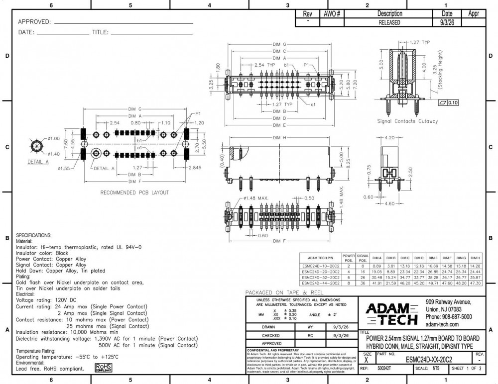 ADAM TECH ESMC24D family drawing, sheet 1