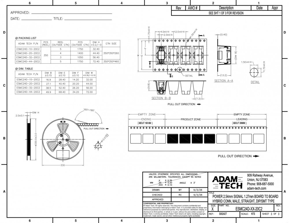 ADAM TECH ESMC24D family drawing, sheet 3