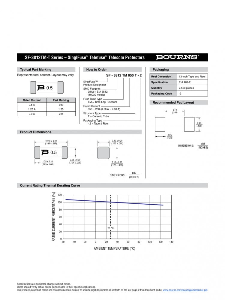 BOURNS SF-3812TM-T datasheet page 3