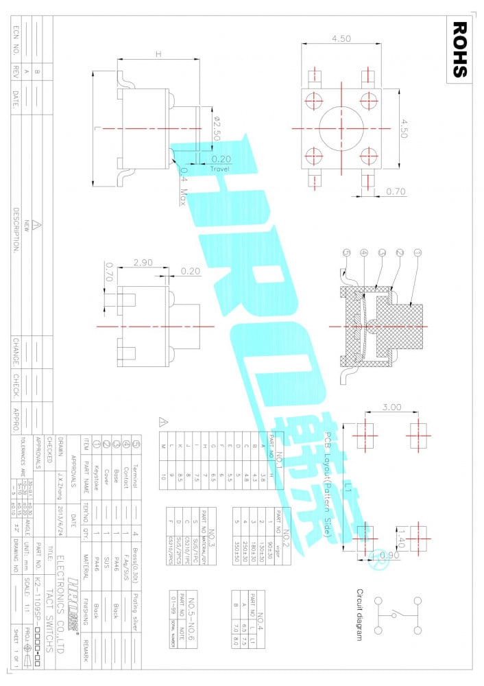 K2-1109SP-B3SB-04 technical drawing