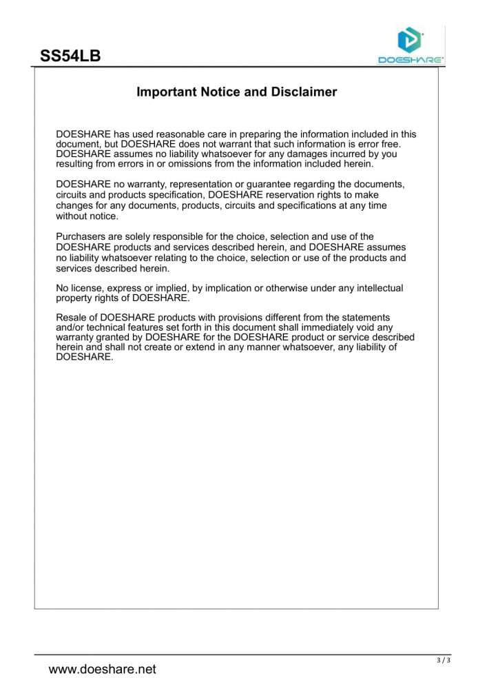 SS54LB datasheet page 3