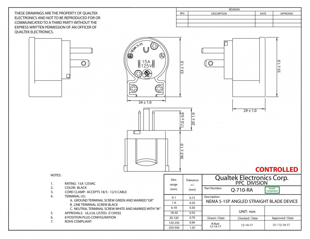 Q-710-RA product drawing page