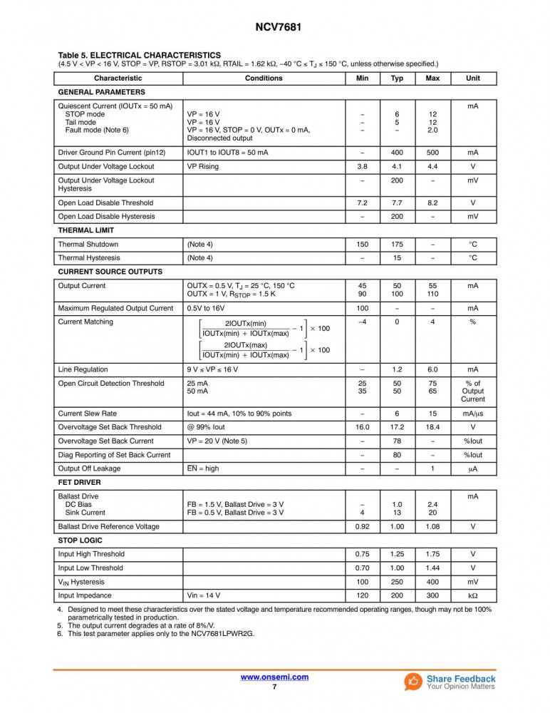 NCV7681 datasheet page 7