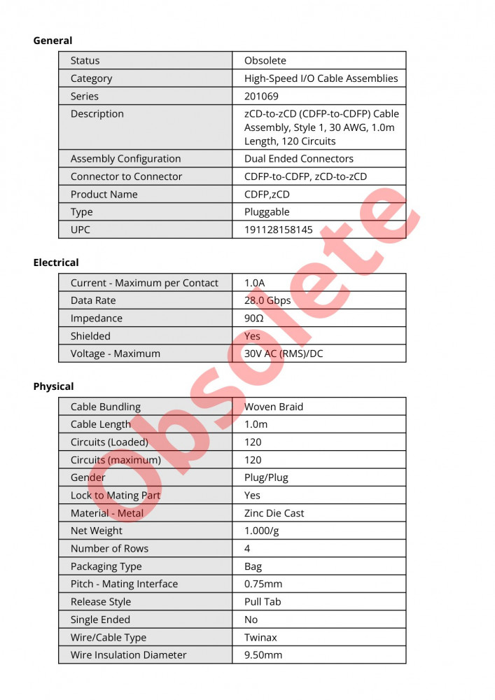 Technical document image 2 for Molex 2010691001