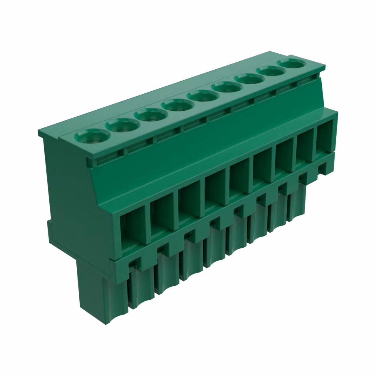 3.50mm Pitch Eurostyle Vertical Plug, with Standard Imprinting, Rear Wire Entry, Green Housing, Gold (Au) Plated, 9 Circuits for sale