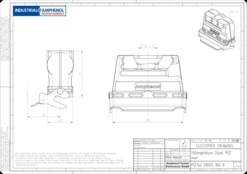 Amphenol C14621R0248048 customer drawing