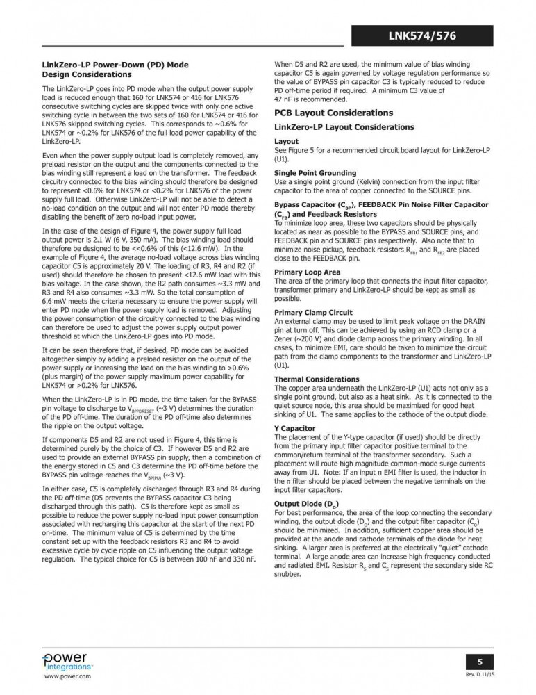 LNK576DG-TL technical document page 5