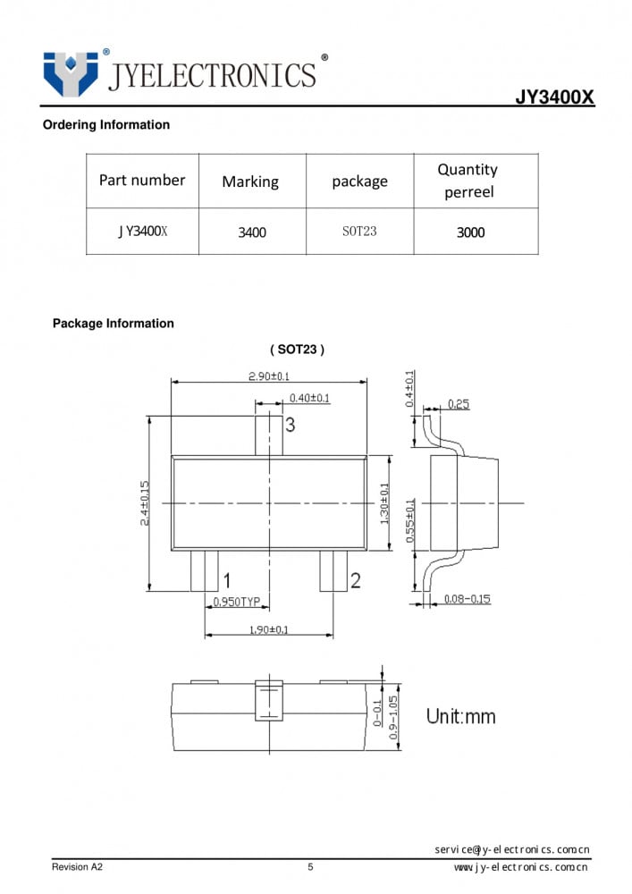 JY3400X datasheet page 5