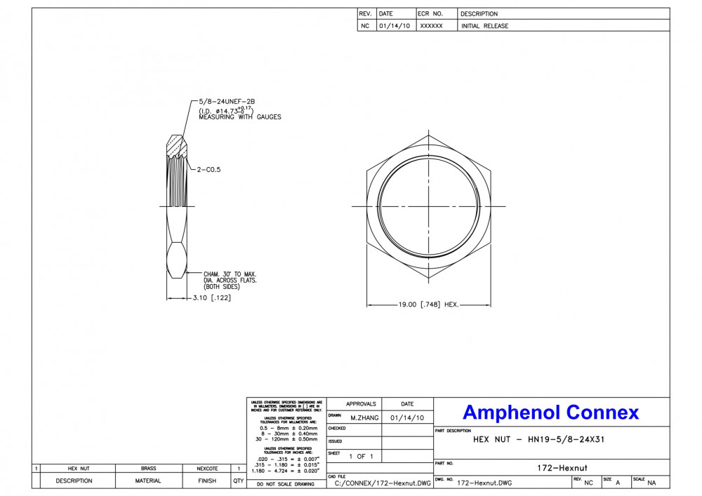 172-HEXNUT technical drawing preview