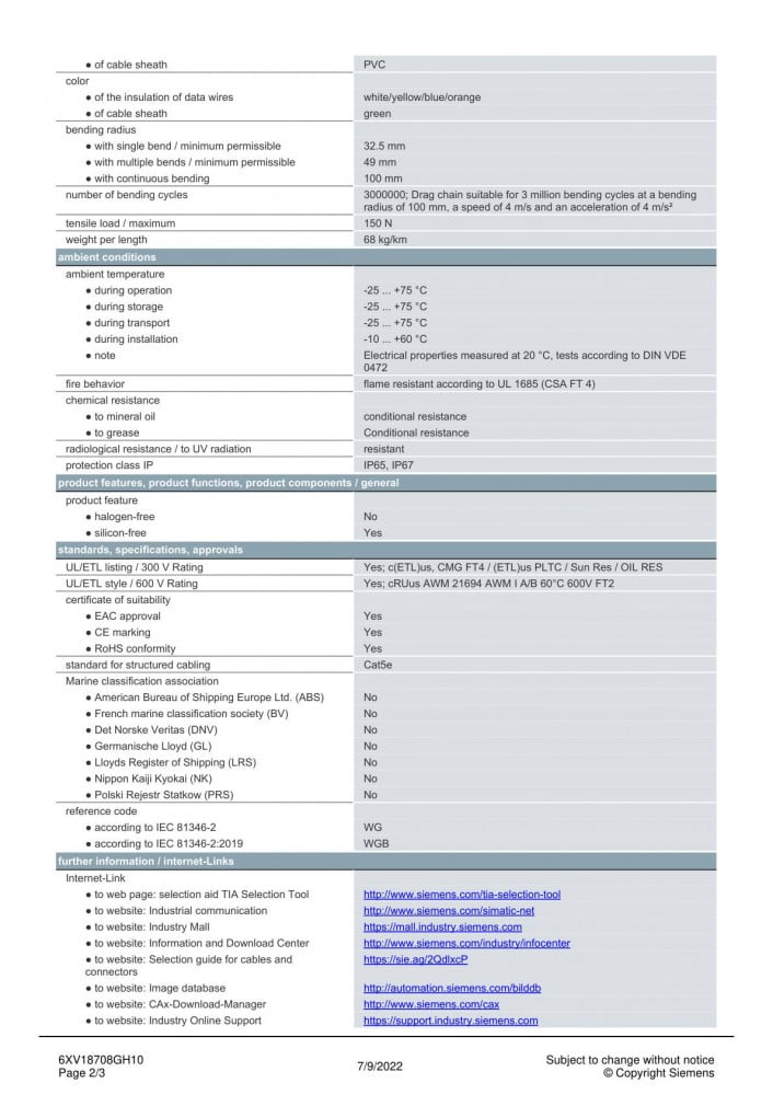 6XV18708GH10 technical document page 2
