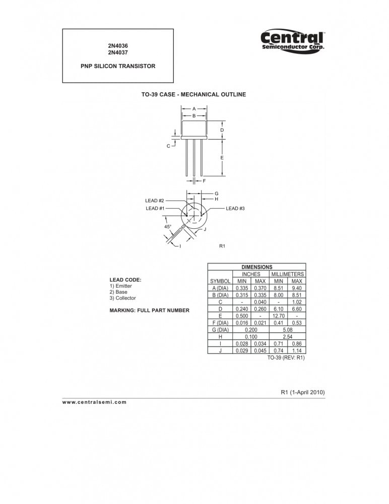 2N4037 PBFREE datasheet page 2