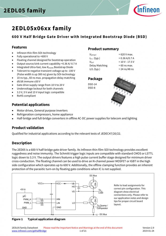 2EDL05N06PF datasheet page 1