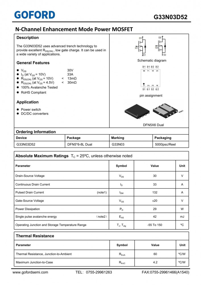 G33N03D52 datasheet page 1