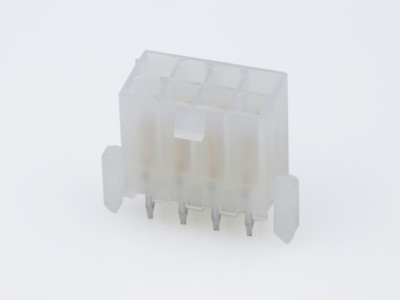 Mini-Fit Jr. Vertical Header, 4.20mm Pitch, Dual Row, 8 Circuits, with Snap-in Plastic Peg PCB Lock, Gold, Natural for sale