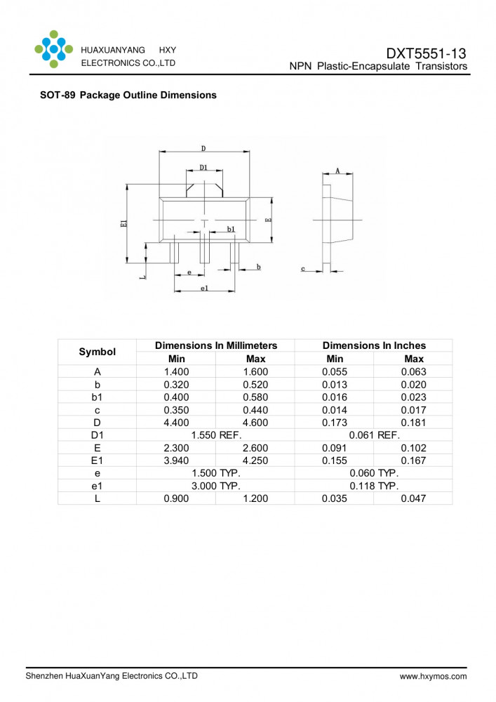 DXT5551-13-HXY datasheet page 3