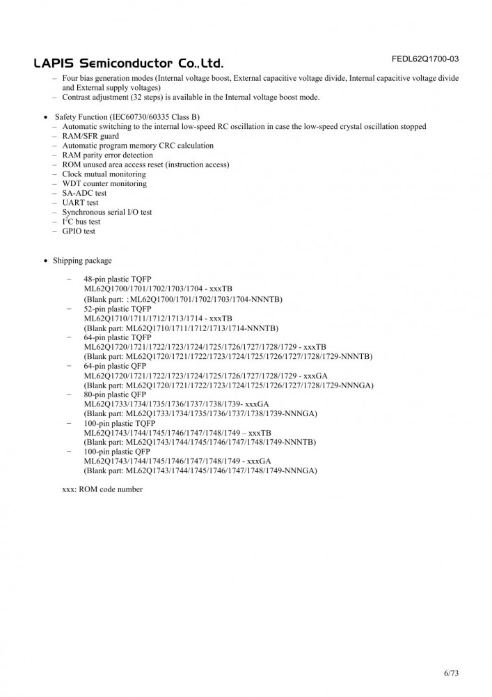 ML62Q1700 Group document page 7