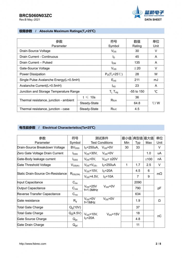 BRCS060N03ZC datasheet page 2