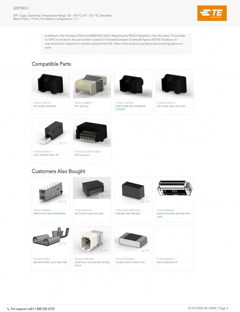 TE Connectivity 2227023-1 technical document page 3