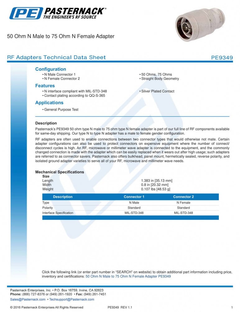PE9349 technical document page 1