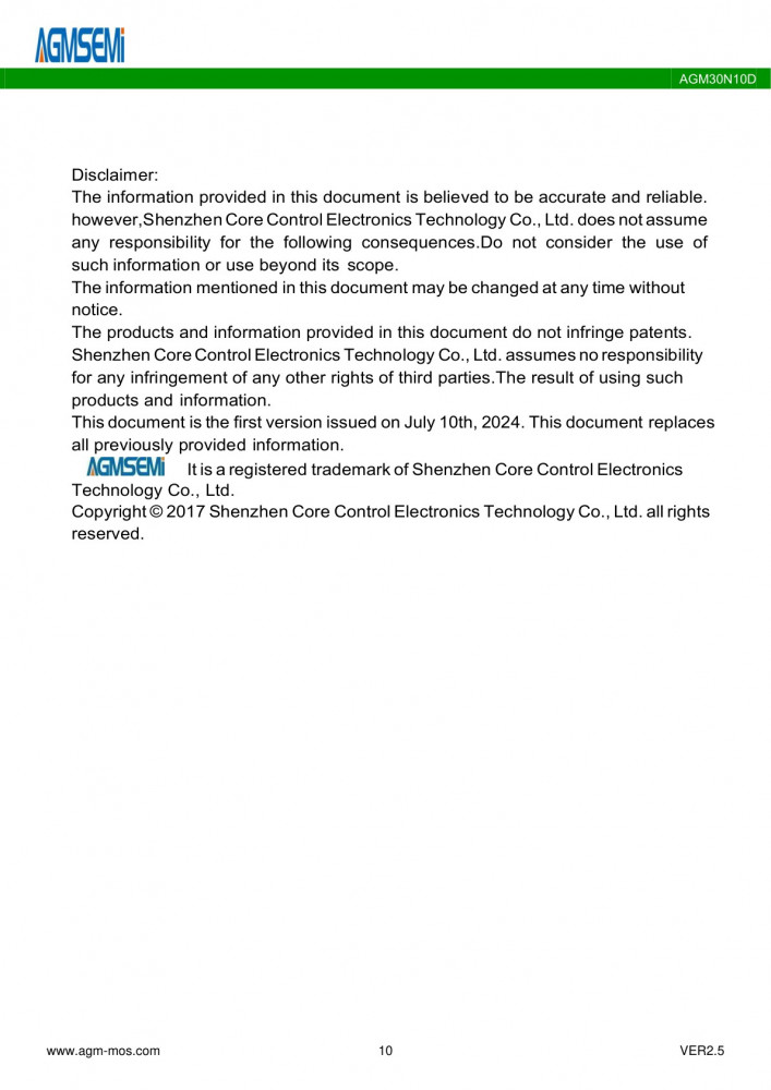 AGM30N10D datasheet page 10