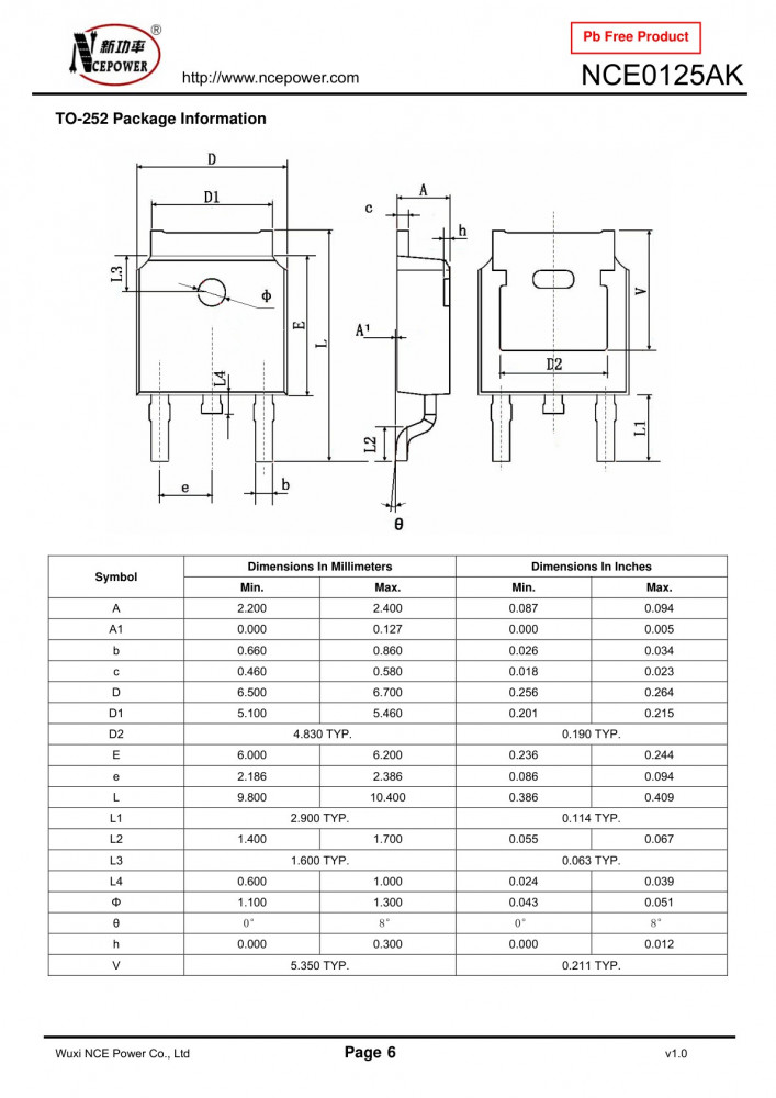 NCE0125AK datasheet page 6