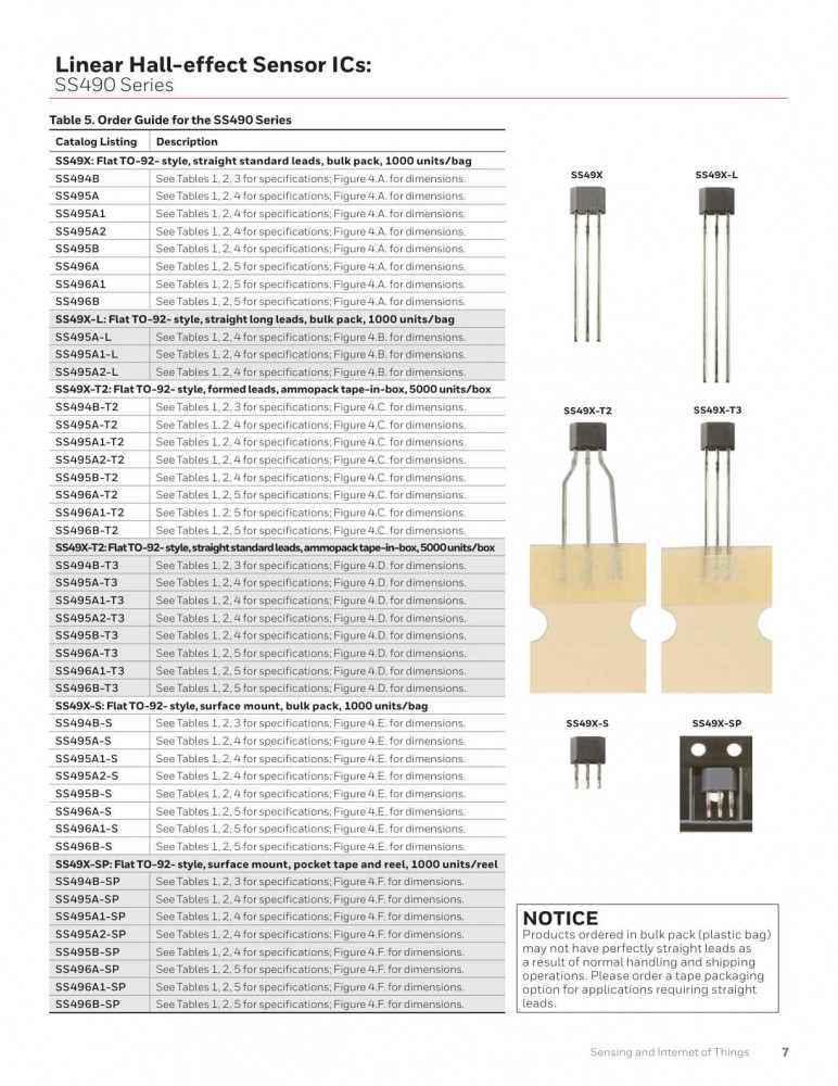 Honeywell SS490 Series datasheet page 7