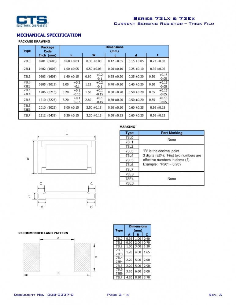 CTS 73L series datasheet page 3
