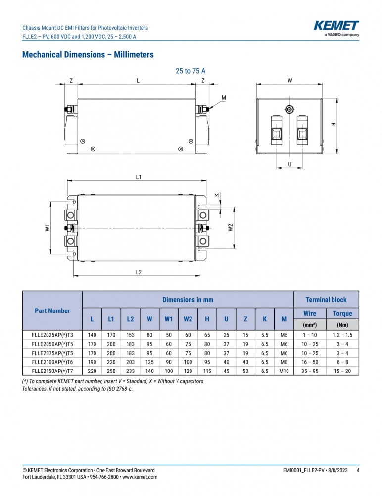 KEMET FLLE2-PV datasheet page 4
