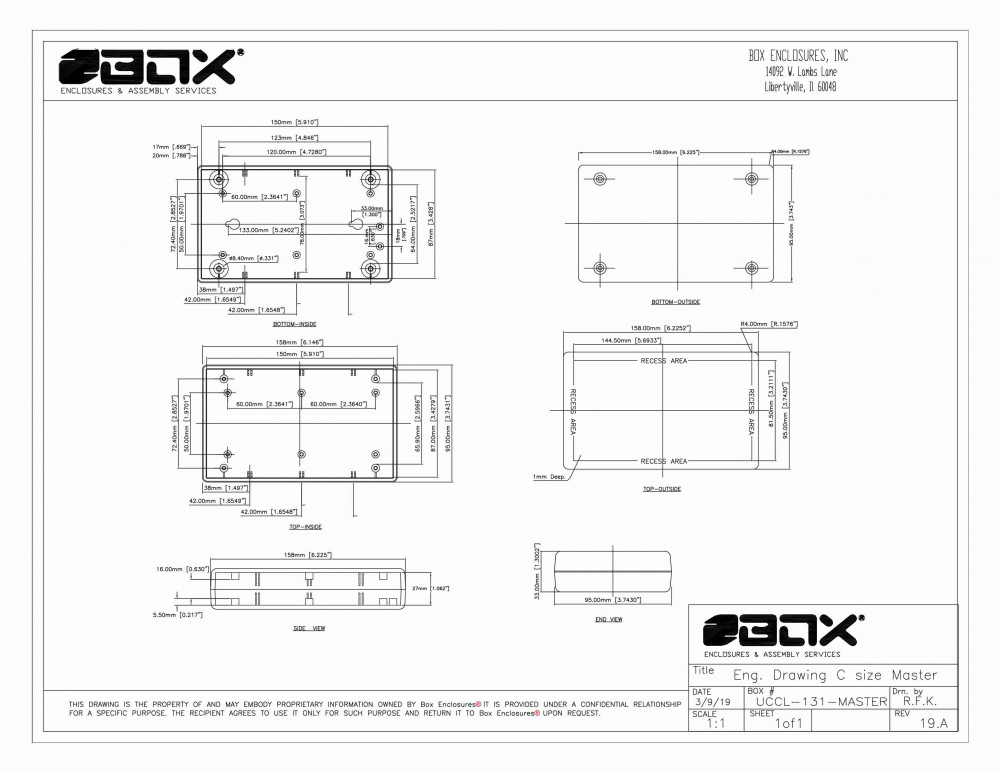 UCCM-131 enclosure engineering drawing preview
