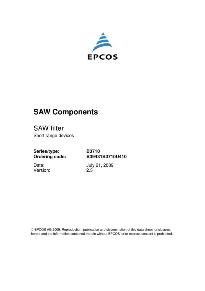 B3710 datasheet page 1
