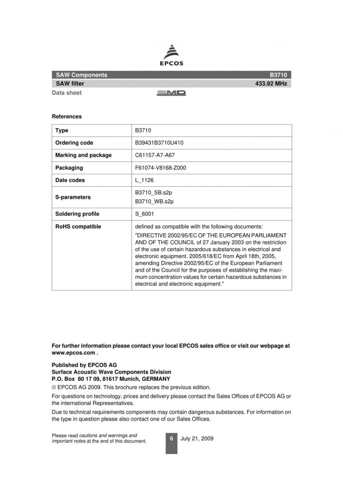 B3710 datasheet page 6
