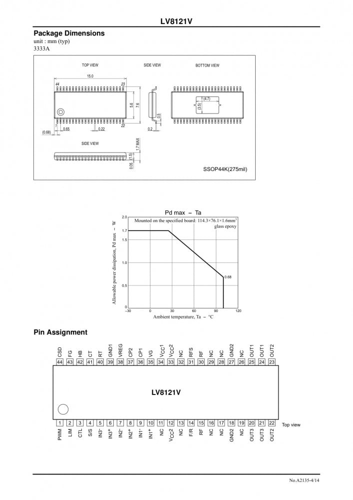 LV8121VSLDGEVK datasheet page 4