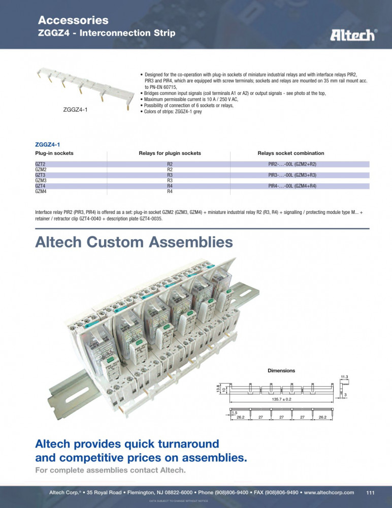 Altech relay interface documentation page 2