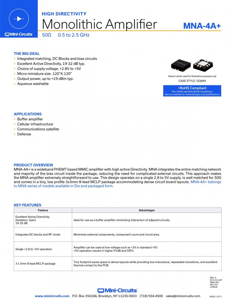 MNA-4A+ technical document page 1