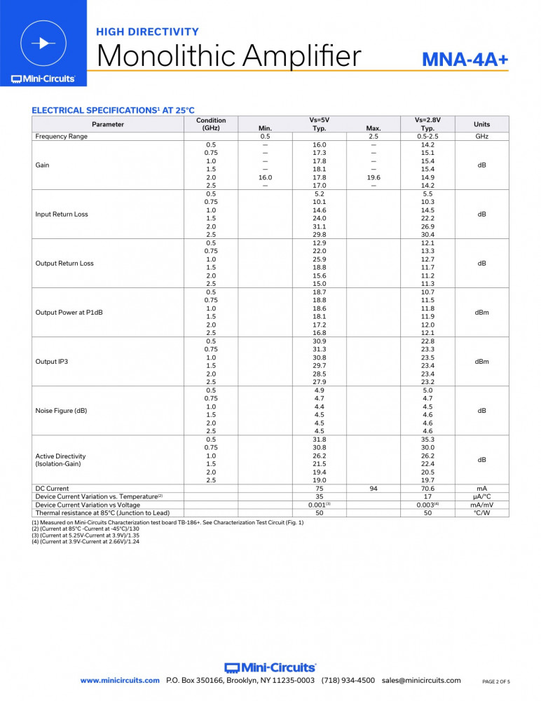 MNA-4A+ technical document page 2