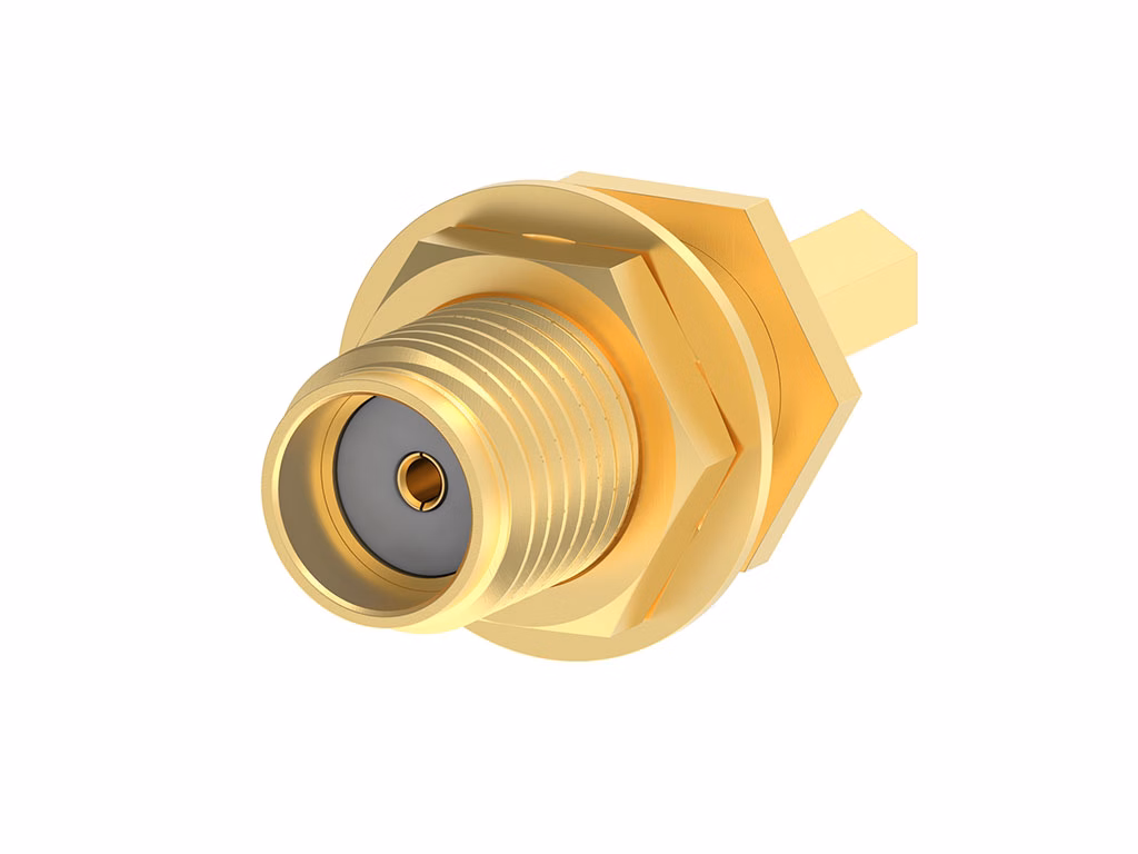 SMA Plug, Straight, Crimp, LMR-240 Cable, Brass Body, Gold (Au) Plated, Tray, 50 Ohms