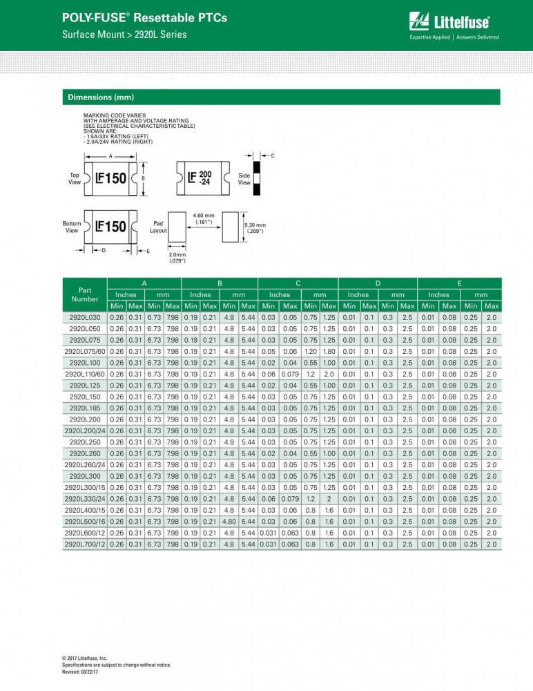 2920L Series datasheet page 4