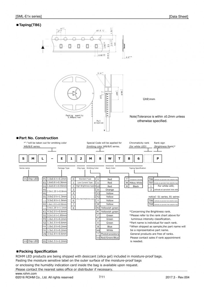 SML-E13BC8TT86 datasheet page 7
