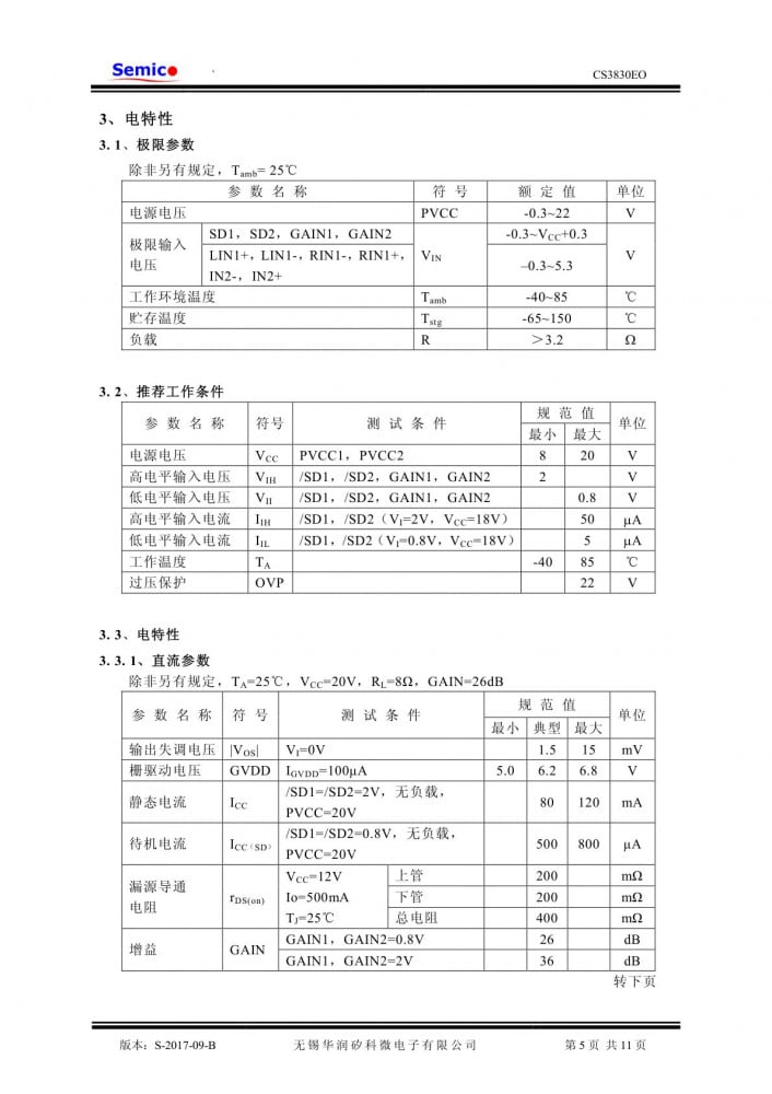 CS3830EO datasheet page 5