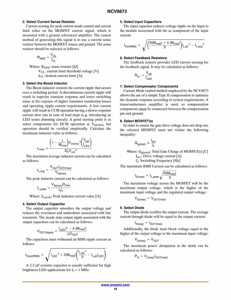 NCV8873 document page 10