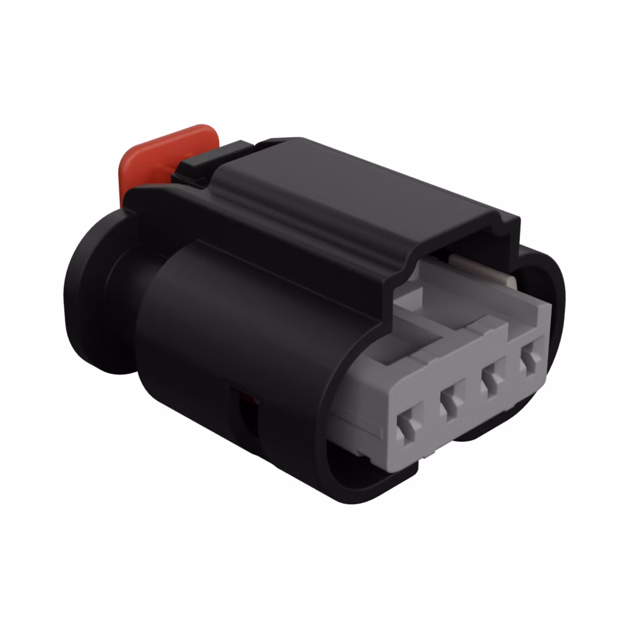 MXP120 Sealed Receptacle, 4 Circuit, Black Housing with Long Shroud (T3-V2-S3 with Backshell, T3-V2-S2 without Backshell), Key D, Light Gray Insert for sale