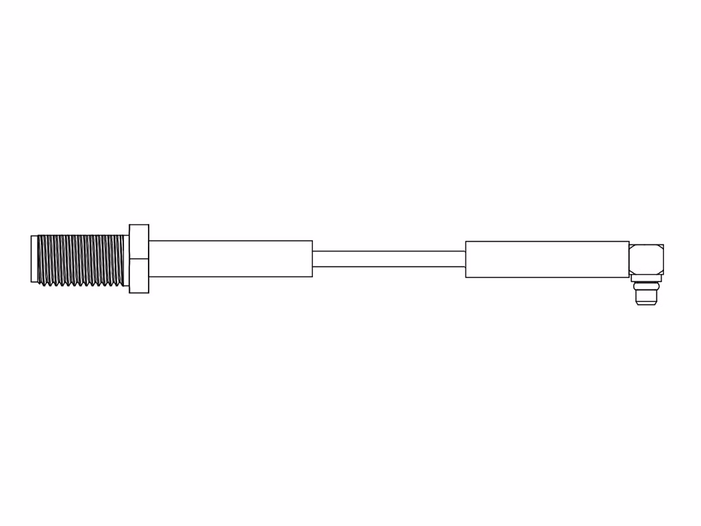 SMA Straight Plug RP to SMA Right-Angle Plug on RG-316 Cable, 117.30mm Length, 50 Ohms
