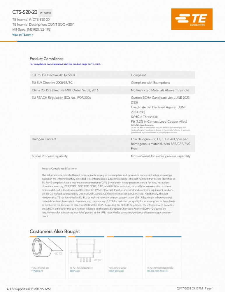 M39029/22-192 technical document page 1