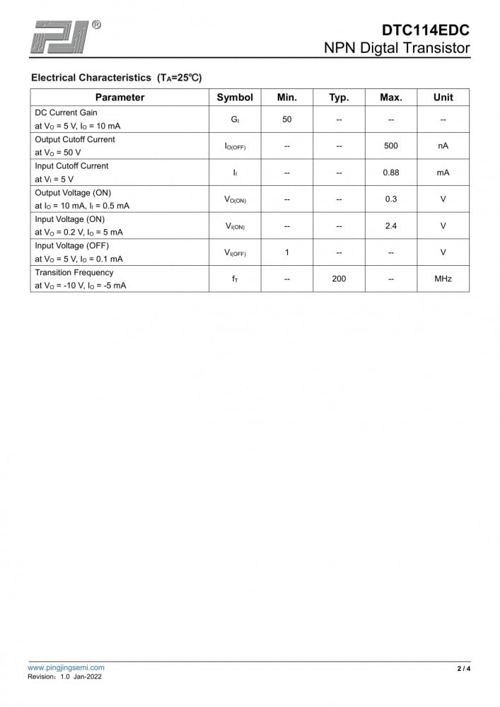 DTC114EDC datasheet page 2