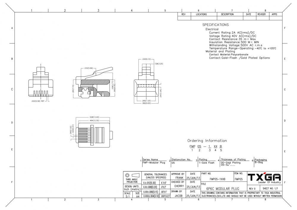 TXGA FMP05-101B technical document preview