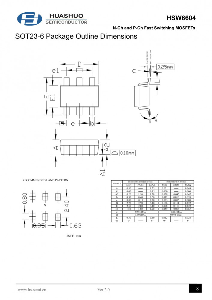 HSW6604 datasheet page 8