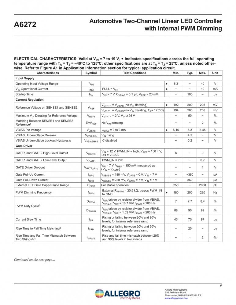 A6272 datasheet page 6