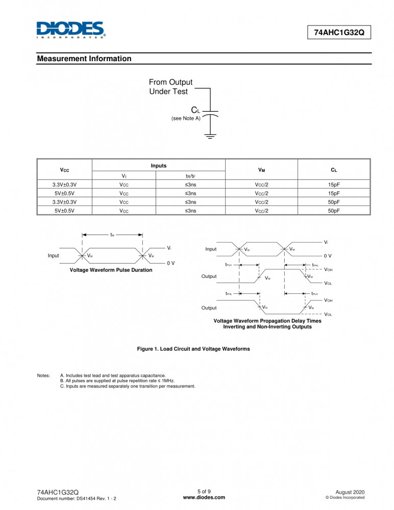 74AHC1G32QSE-7 datasheet page 5