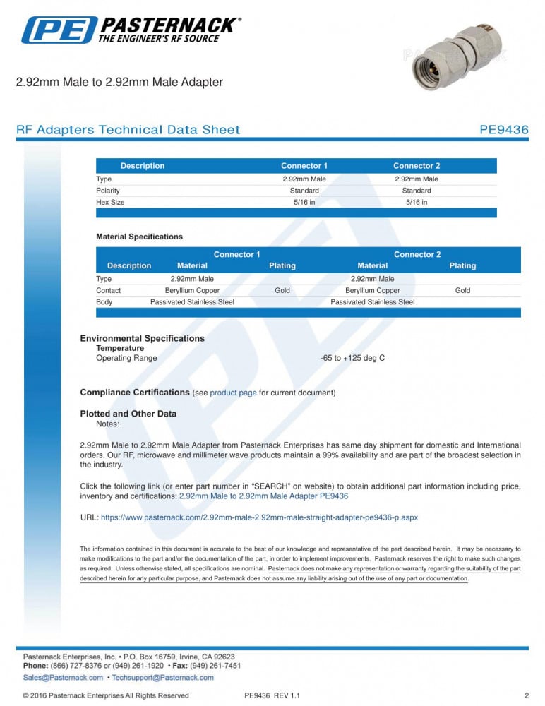 PE9436 technical document page 2