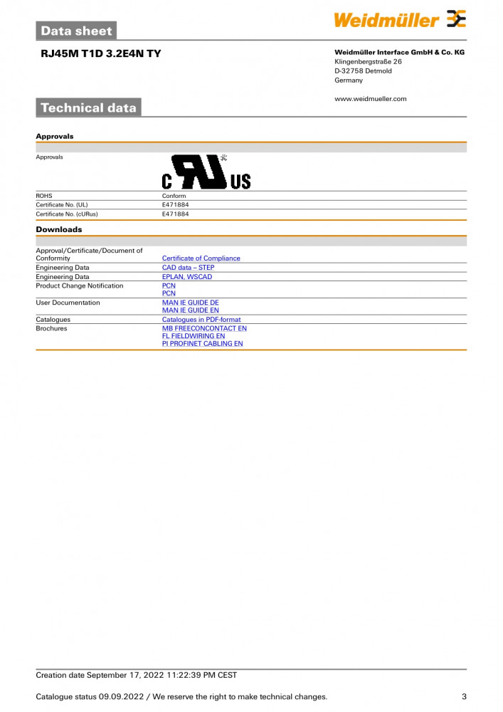 WEIDMULLER 2474160000 technical document page 3